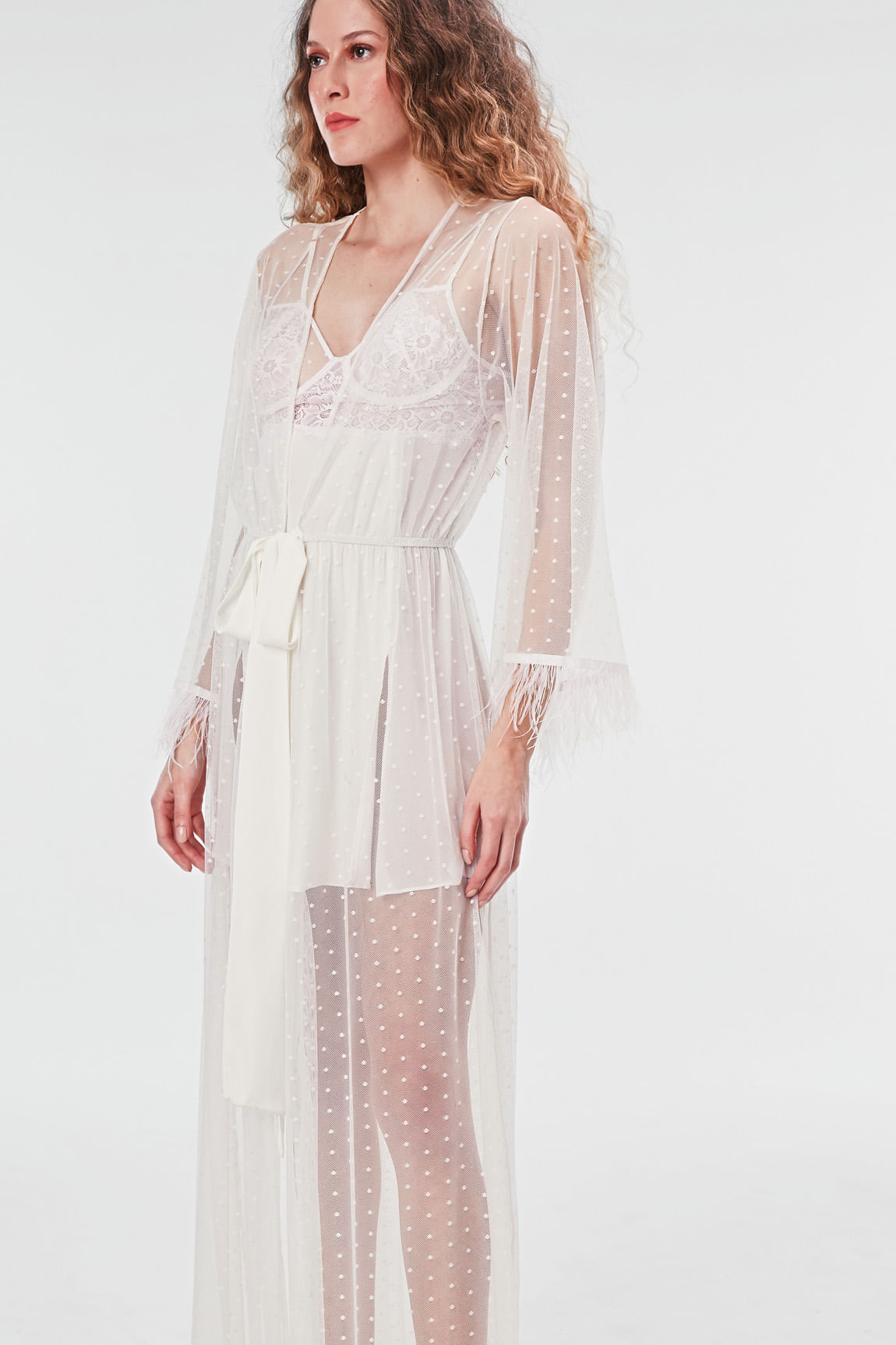 Robe Longo Manga Longa Tule St Barth